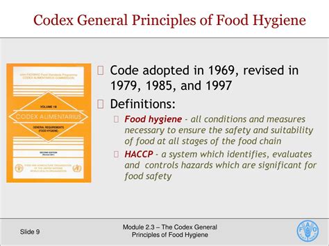 Ppt The Codex General Principles Of Food Hygiene Powerpoint