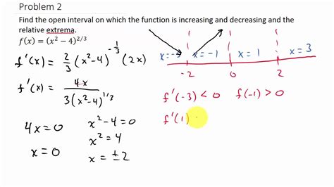 relative max min increasing decreasing example 2 youtube