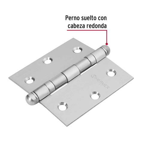 Bc R Truper Bisagra Cuadrada Acero Inox Cabeza Redonda