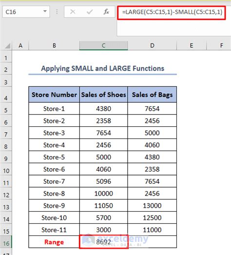 how to calculate range in excel 5 handy methods exceldemy