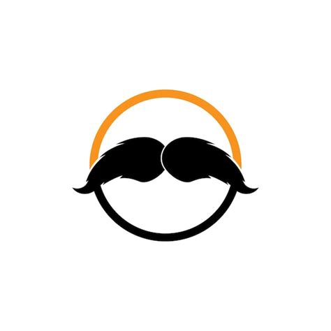 Plantilla De Ilustraci N De Vector De Icono De Bigote Vector Premium