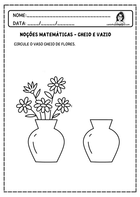 Noções de Cheio e Vazio Estratégias na Educação Infantil Cantinho