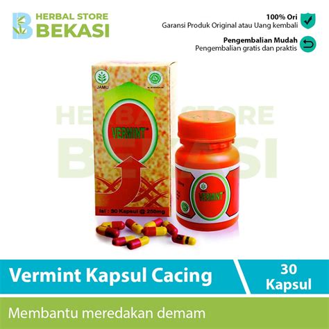 Jual Vermint Kapsul Cacing Isi 30 Kapsul Asli Original BPOM Obat