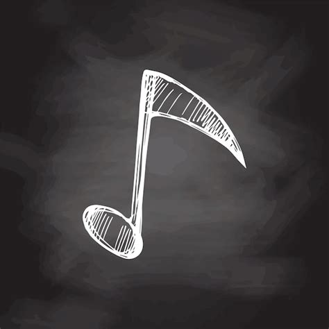 Bosquejo Detallado De La Nota Musical Del Estilo Retro En Fondo De La