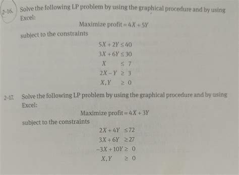 solved 16 solve the following lp problem by using the
