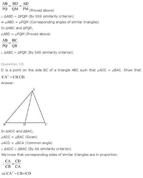 Ncert Solutions For Class Maths Chapter Triangles Free Study