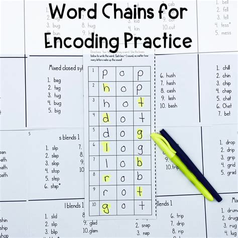 Word Chains For Encoding Practice Campbell Creates Readers