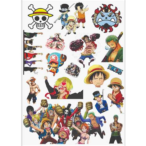 Cartela One Piece 17 18 ou 19 peças para moto carro cadernos