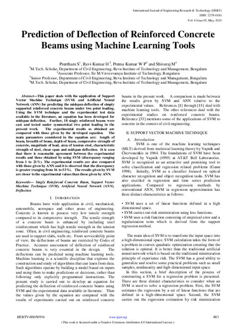 pdf ijert prediction of deflection of reinforced concrete beams using machine learning tools