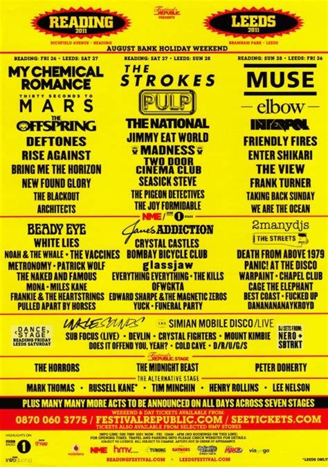 READING LEEDS FESTIVAL 2011 Muse The Strokes Poster Prints4u