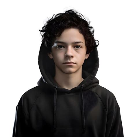 Retrato De Um Jovem Um Capuz Preto Isolado Em Fundo Branco Psd