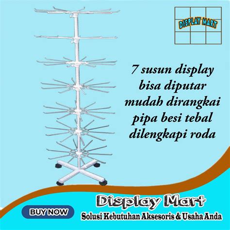 Jual Rak Display Putar Matahari 7 Susun Gantungan Aksesoris Shopee