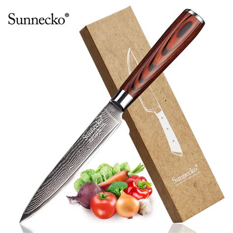 Sunnecko Inch Utility Kitchen Knife Japanese Vg Steel Blade Chef