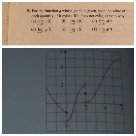 solved 5 for the function g whose graph is given state the