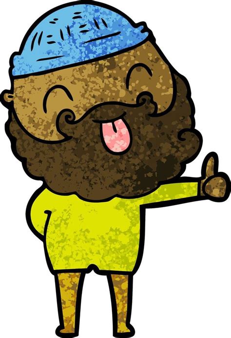 Man With Beard Sticking Out Tongue 12382019 Vector Art At Vecteezy