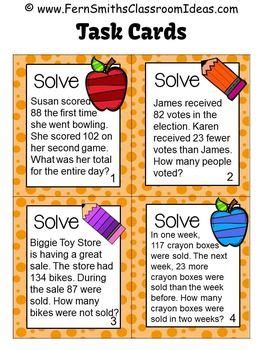 Free Problem Solving With Addition And Subtraction Task Ca