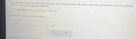 Solved Using The Table Of Standard Formation Enthalpies That Chegg