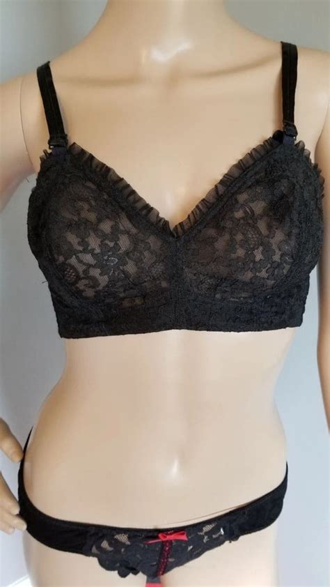 Vintage Bra 1950s Black Gem