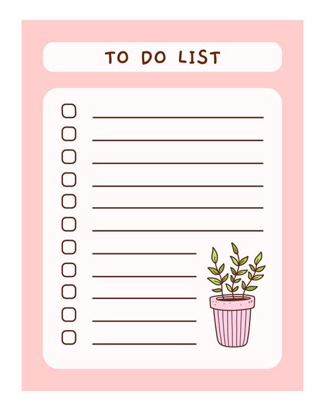 Cute To Do List Template With Floral Element Funny Design Of Daily