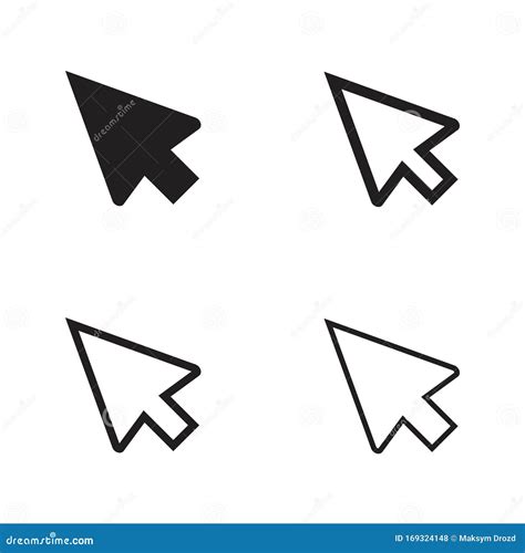 Computer Mouse Cursor Icon In Flat Style Arrow Cursor Vector