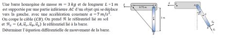 Une Barre Homogne De Masse M 3 Kg Et De StudyX