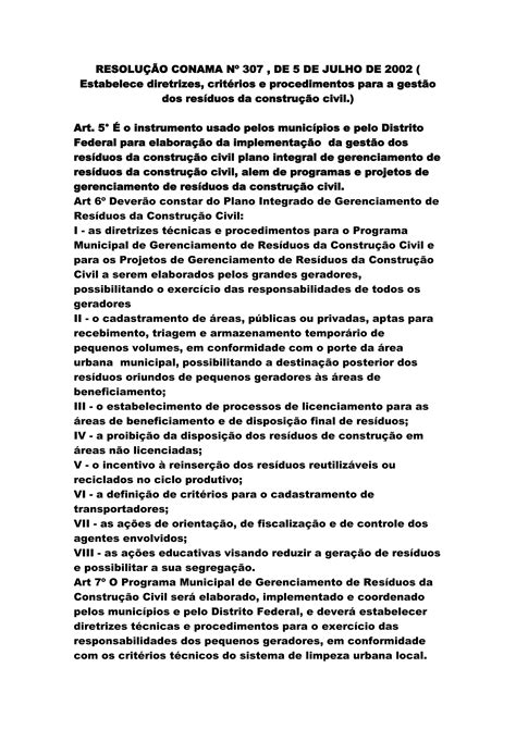 Resolução conama nº 307 PDF