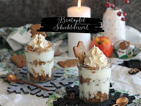 Super Cremiges Bratapfel Schichtdessert Im Glas Mit Spekulatius