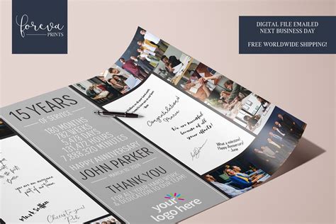 Year Work Anniversary Signature Photo Collage Th Work Employee