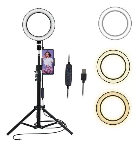 Aro De Luz Led Profesional Pulgadas Intensidades Tripie Meses