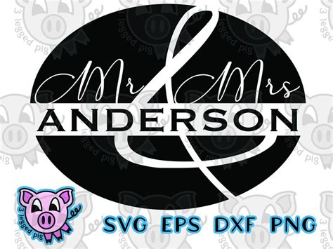 Mr And Mrs Split Monogram SVG Wedding Monogram Name Template Etsy