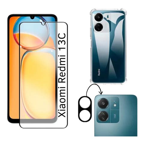Película 3D Vidro Xiaomi Redmi 13C Película da Câmera 3D Capa