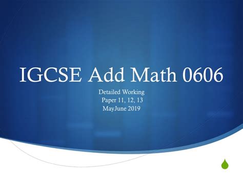 detailed working add math 0606 mayjune 2019 paper 11 12 13 teaching resources