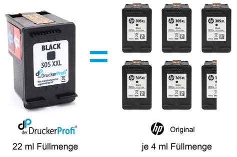 Kompatibel zu HP 305 XXL schwarz mit Füllstandsanzeige 20ml Der