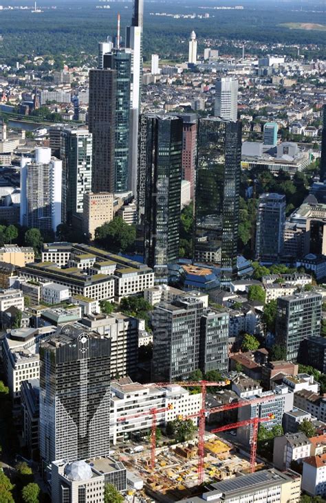 Frankfurt Am Main Aus Der Vogelperspektive Baustelle Zum Neubau Eines