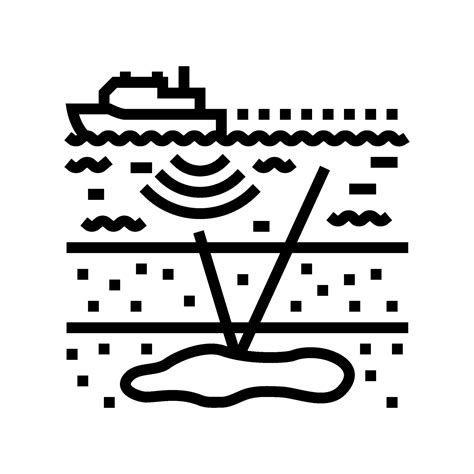 Seismic Surveying Petroleum Engineer Line Icon Vector Illustration