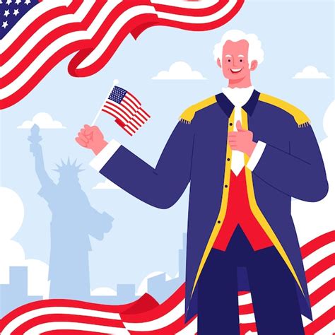 Ilustración plana para el día de los presidentes de los estados unidos