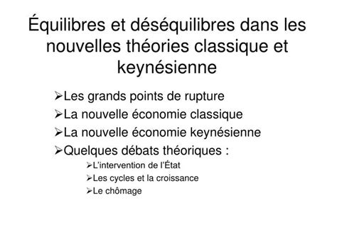 PPT Équilibres et déséquilibres dans les nouvelles théories classique
