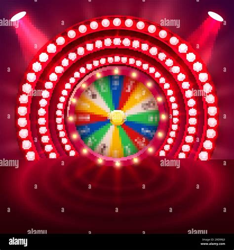 Realistic 3d Spinning Fortune Wheel Lucky Roulette Vector