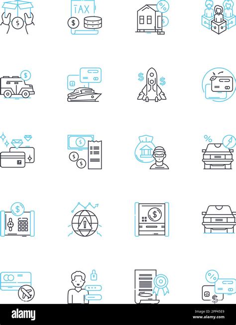 Revenue Streams Linear Icons Set Profits Sales Income Cash Flow