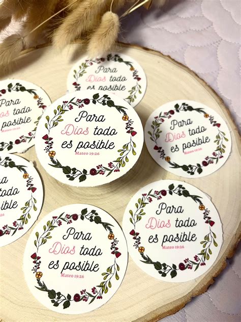 Para Dios Todo Es Posible Frases Religiosas Stickers Spanish Etsy