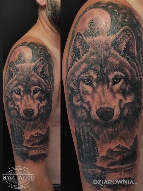 Tatua Wilk G Ry Krajobraz Autor Studio Haza Tattoo Dziarownia Pl