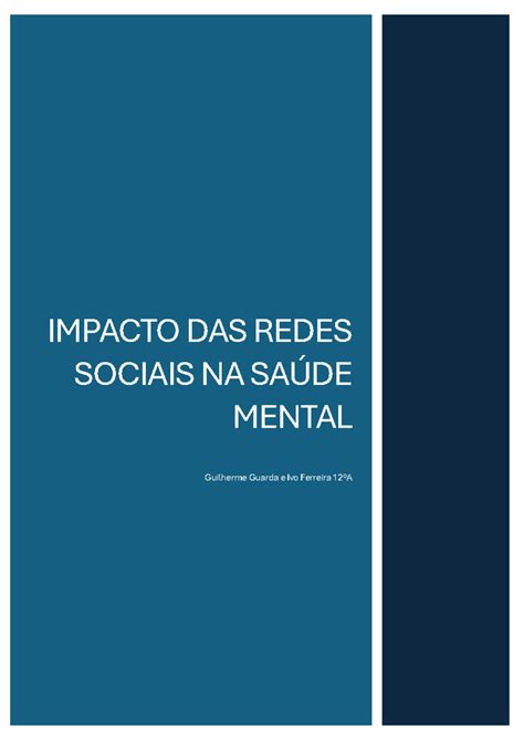 Impacto Das Redes Sociais Na Saude Mental IMPACTO DAS REDES SOCIAIS