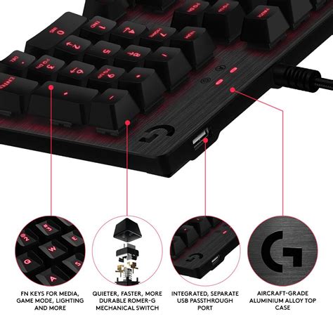 Logitech G Backlit Mechanical Gaming Keyboard With Usb Passthrough