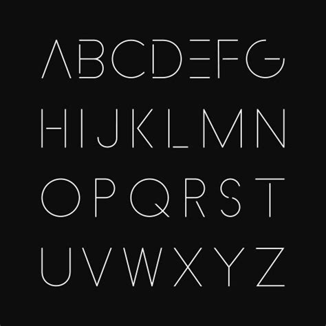 Futurism Style Alphabet Thin Segment Line Font Vector Image