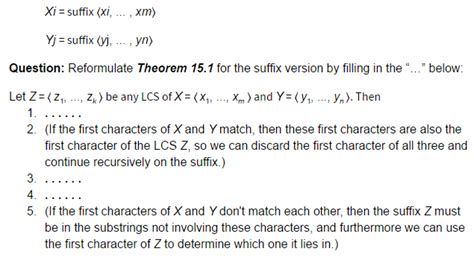 solved longest common subsequence suffix