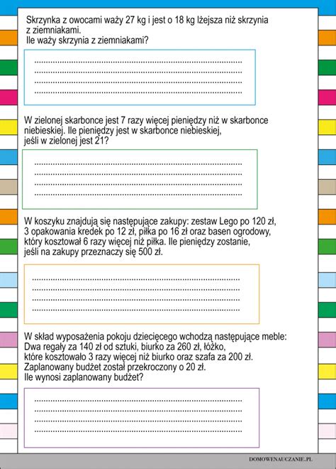 zadania z treścią Edukacja Domowa w Praktyce