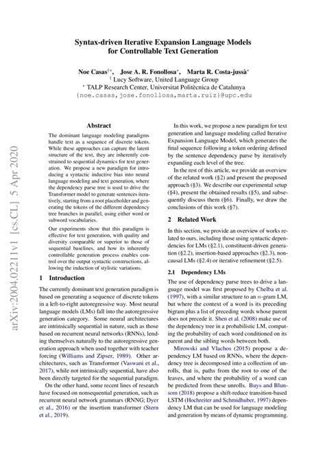 syntax driven iterative expansion language models for controllable text generation deepai