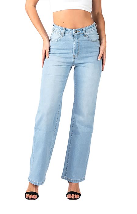Wakee Light Blue Ultra High Rise Wide Leg Jeans 3041 Fashion Jam