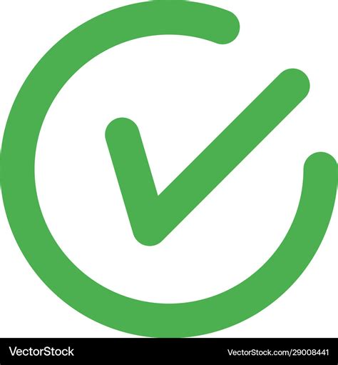 Check Mark Or Tick Icon In Green Circle Stock Vector Image