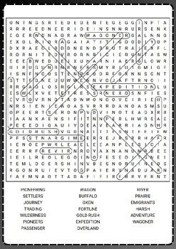 THE OREGON TRAIL Word Search Puzzle No Prep Activity Worksheets